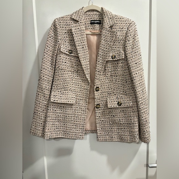 Karl Lagerfeld | Jackets & Coats | Karl Lagerfeld Tweed Blazer Size 6 ...